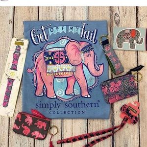Simply Southern | Tops | Nwt Simply Southern Light Blue Elephant Tee ...